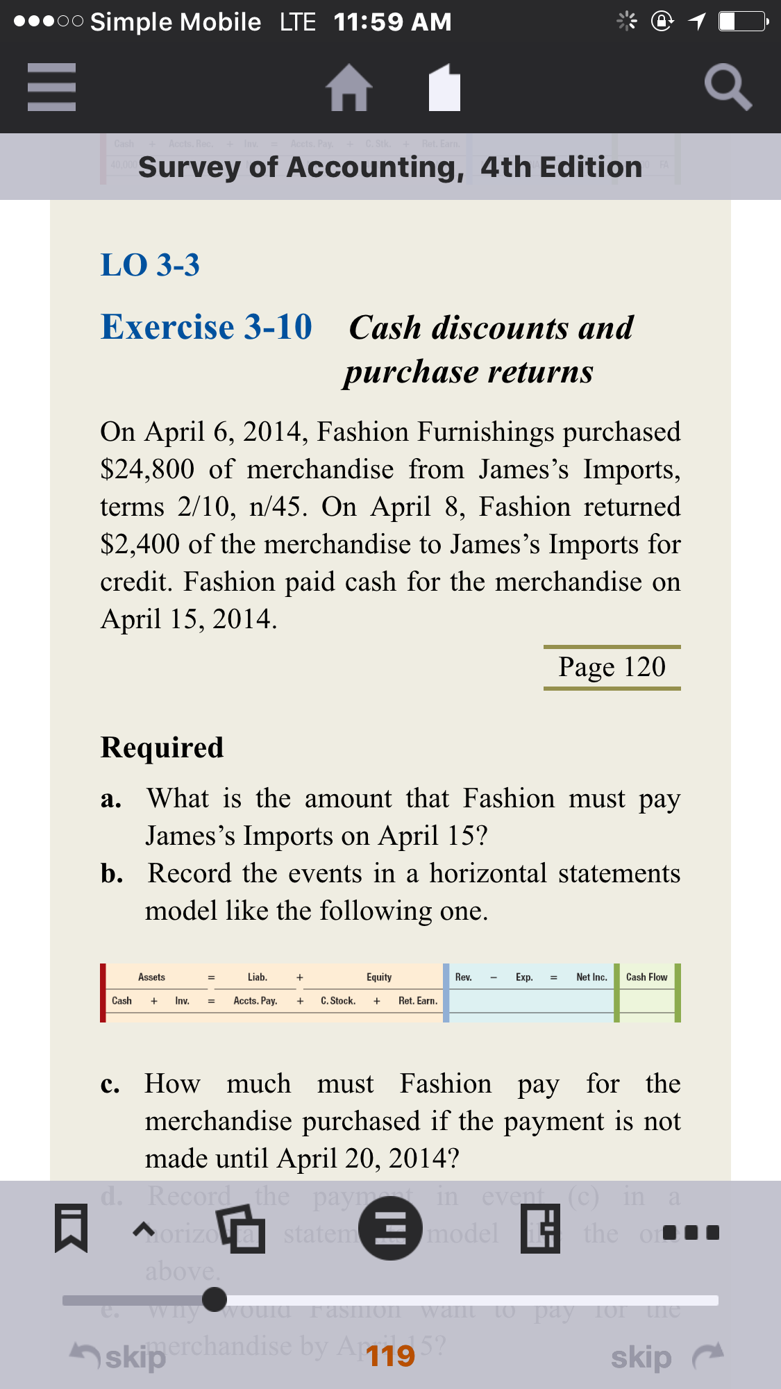 acc-200-2780 week four exercises | Accounting homework help
